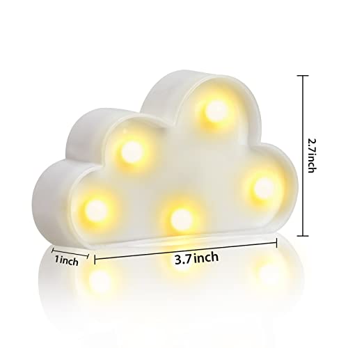 3 Pcs LED Cloud Night Light Can Be Hung On The Wall Kids Room Room Light, Suitable for Birthday Party Holiday Decoration Baby Room Nursery Decoration (Cloud)