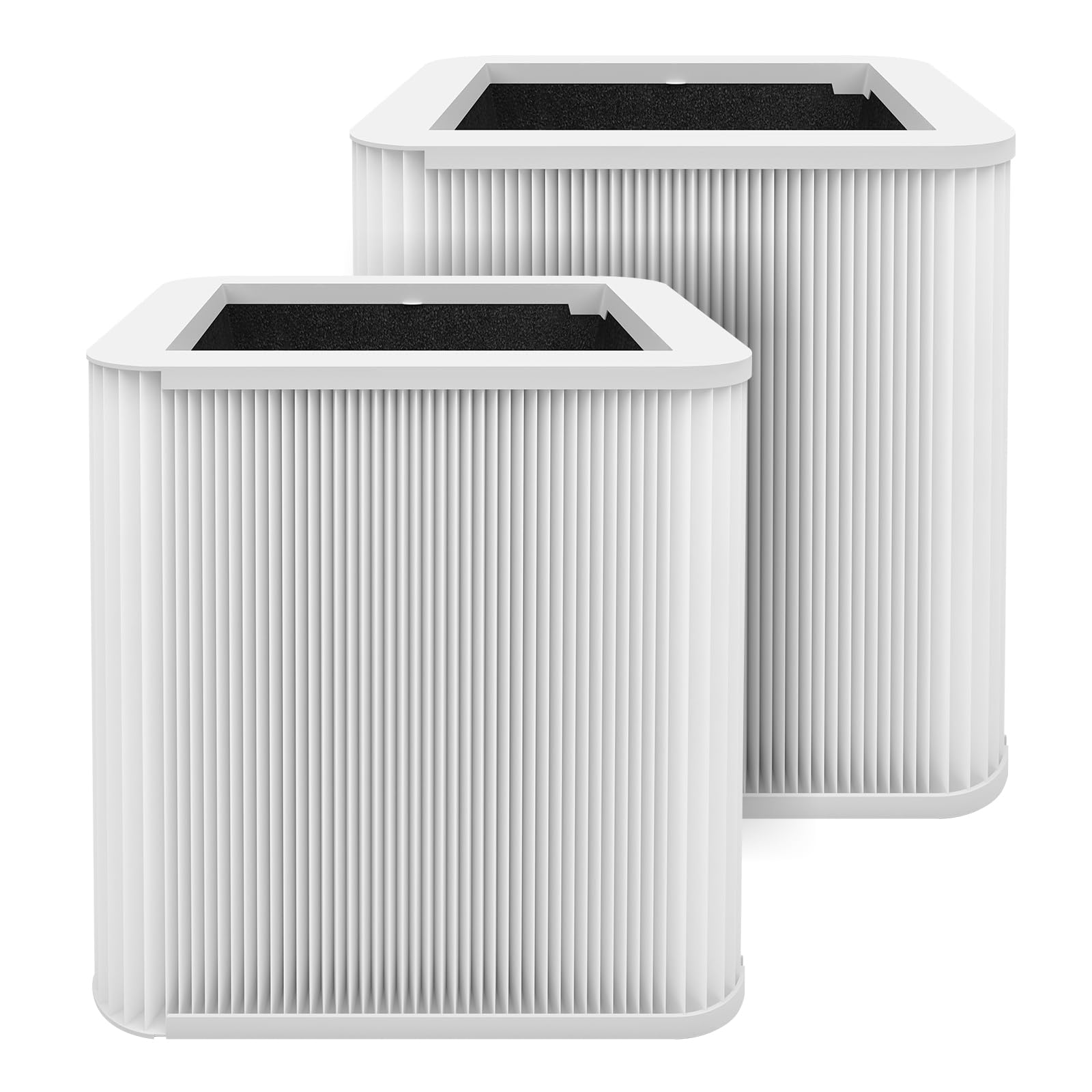 2 Pack 211+ Replacement Filter Compatible with Blue Pure 211+ Air Cleaner Purifier, 2 Stage Filtration System of Activated Carbon Filter and H13 True HEPA Filter