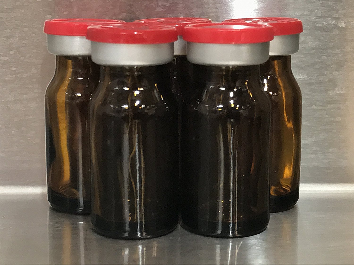 5ml Sterile Amber Vial 10pk Red Cap