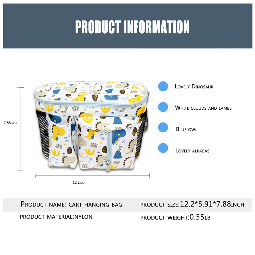 DAVID MA General-purpose pushcart holder with insulated cup holder,Applicable to a wide range of scenarios, travel necessary(blue owl)
