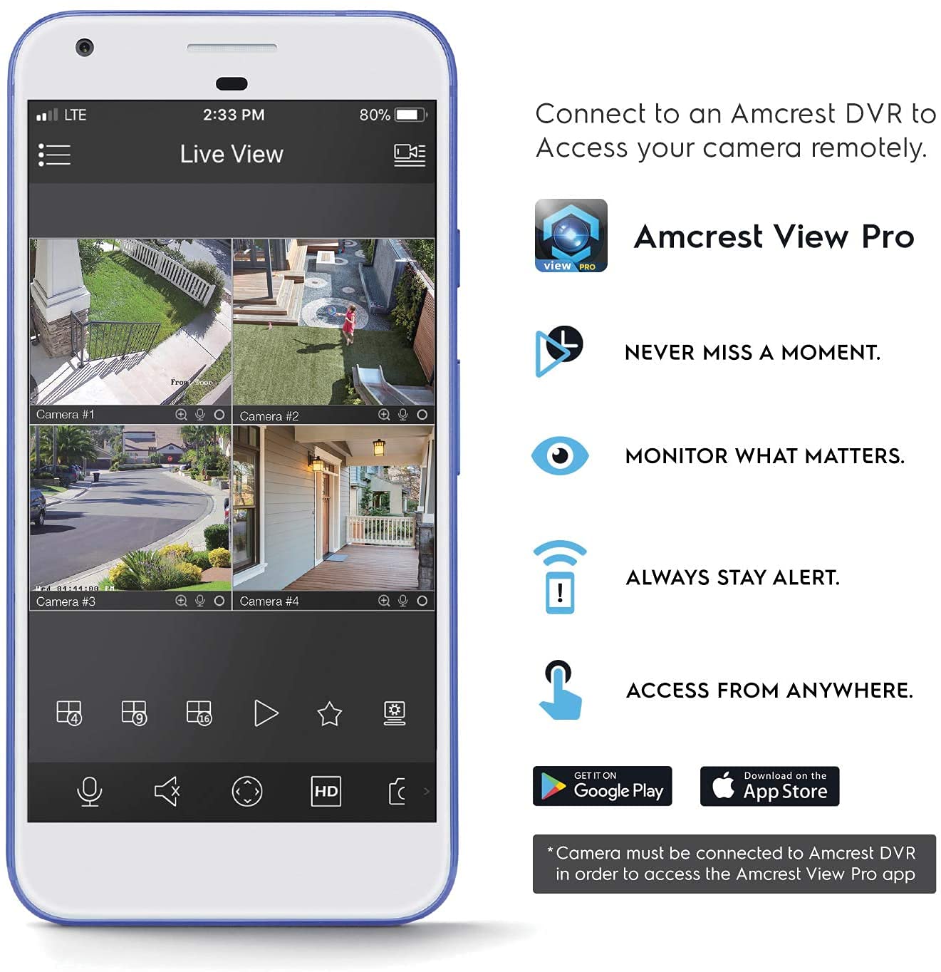 Amcrest 4K Analog Outdoor Security Camera, Bullet 4K (8MP) @15fps, CCTV-Coax-BNC, 98ft Night Vision, IP67 Metal, 125° Angle, Mic, White (Not an IP Camera) (DVR Required, Not Included) (AMC4KBC28-W-V3)