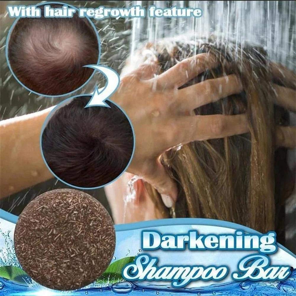 Brilliaire Organic Grey Reverse Shampoo Bar-Bar Shampoo For Hair, Solid Shampoo Bar, Natural Darkening Shampoo Bar, Hair Soap,Bar Shampoo Natural, Hair Darkening Shampoo Bar (2 Pcs)