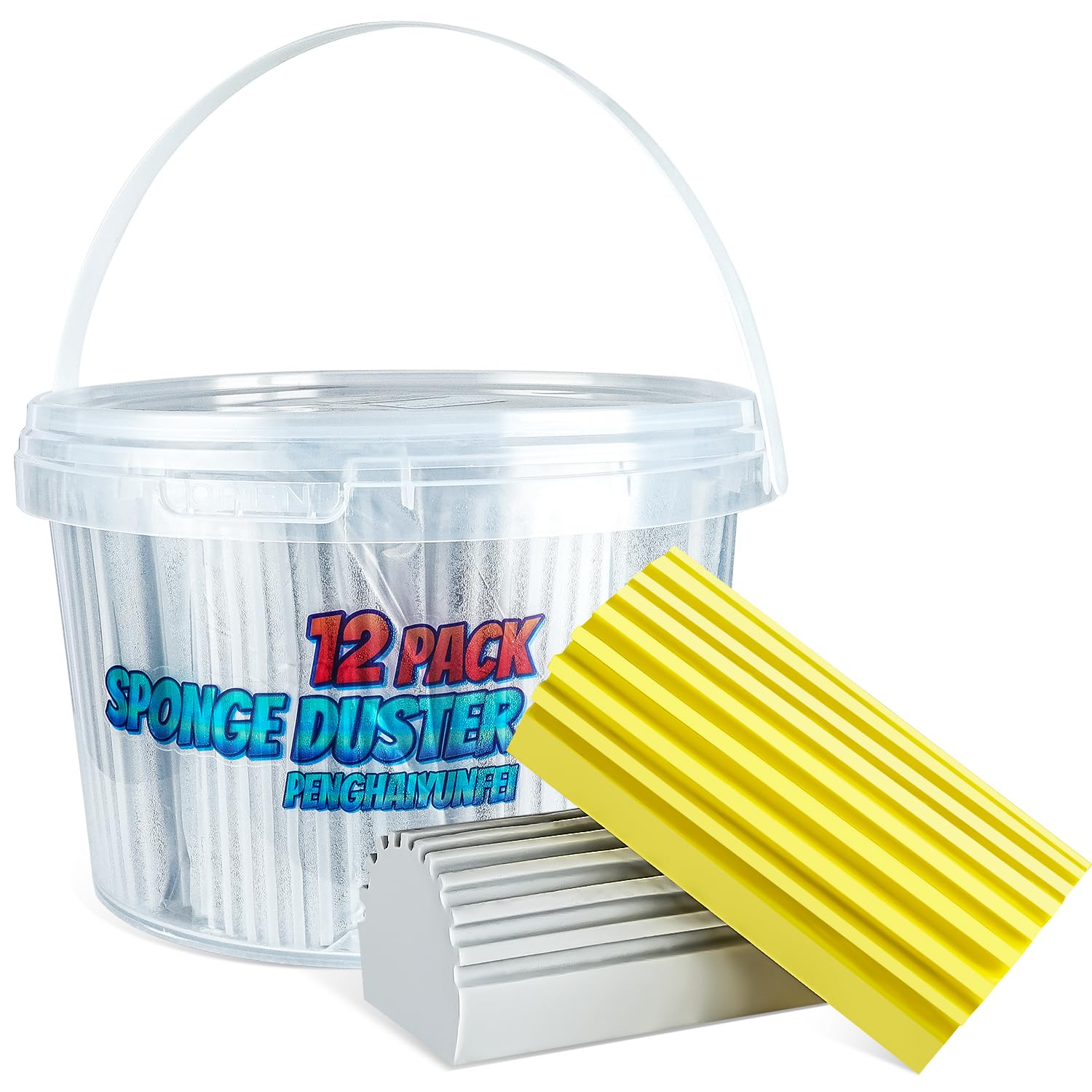 12-Pack Damp Clean Sponge Duster,Magic Sponge Eraser for Household Cleaning,No Dust Flying.Reusable Dusters Cleaning Supplies for Housekeeping,Blinds,Baseboards,Window Track,Glass,Vents.