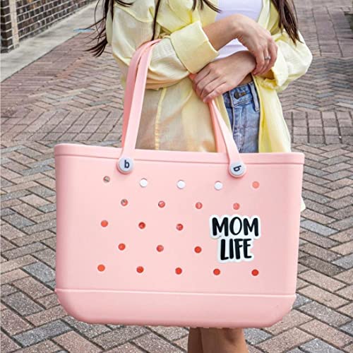 3PCS Bag Charms Compatible with Bogg Bags,Large Size Bag Insert Bag Accessories Compatible with Simply Southern Totes Charm Accessories for Beach Totes (Mom Life)