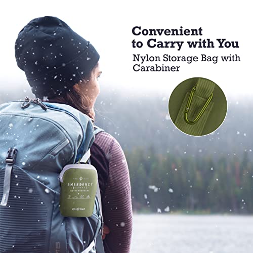 OriStout Emergency Blankets for Survival, 4 Pack of Extra Large Thermal Space Mylar Blankets, Emergency Blanket for Car, Winter Survival Kit for Snow/Camping/Hiking/Outdoor (Army Green)