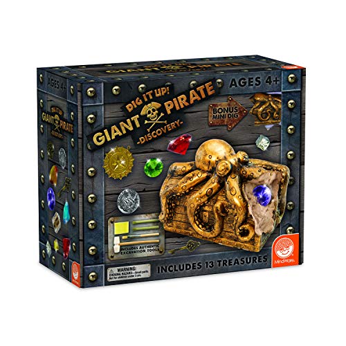 MindWare Dig It Up Discoveries Pirate: Giant Discovery Project for Kids β Dig up 13 Inspiring Charms β Includes a Bonus dig, 2 chisels and 1 Poster Filled with Pirate Facts and lore