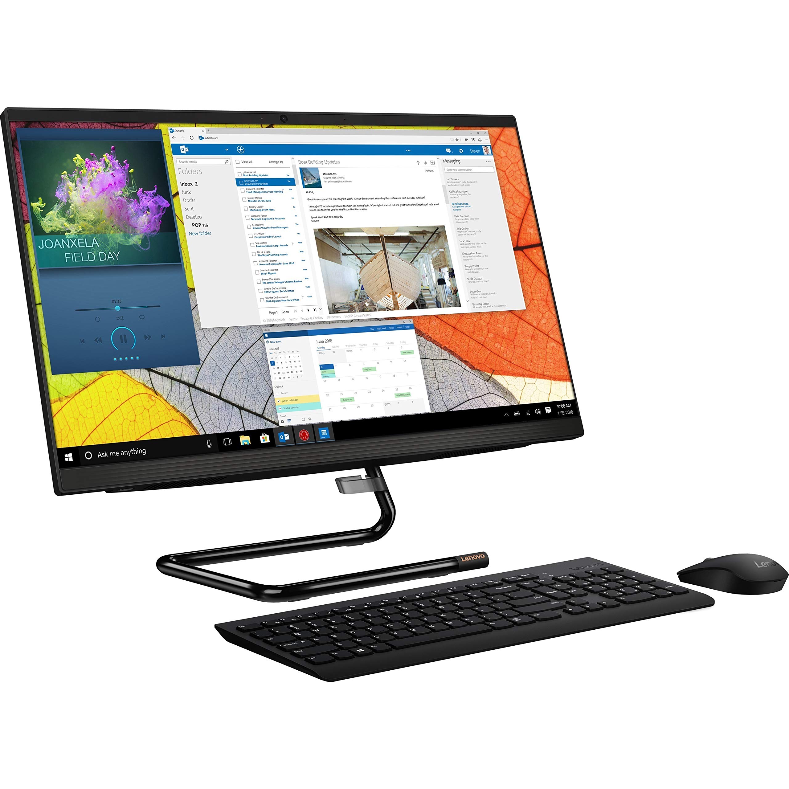 Lenovo IdeaCentre A340 24 AIO 23.8" FHD Touchscreen Windows 10 Pro Business Desktop Computer, Intel Hexa-Core i5-9400T up to 3.4GHz, 32GB DDR4 RAM, 1TB PCIe SSD, DVDRW, 802.11AC WiFi, Bluetooth