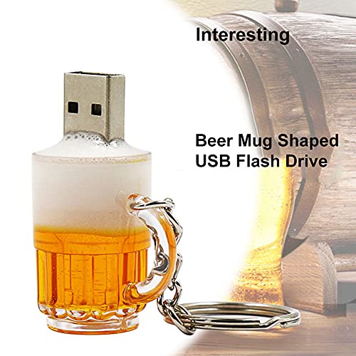 USB Flash Drive 32GB Cute Beer Mug Shaped USB Drive Thumb Drives USB 2.0 Memory Stick for External Data Storage