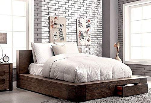 24/7 Shop at Home Janeiro II Rustic 2-Drawer California King Bed, Natural Tone