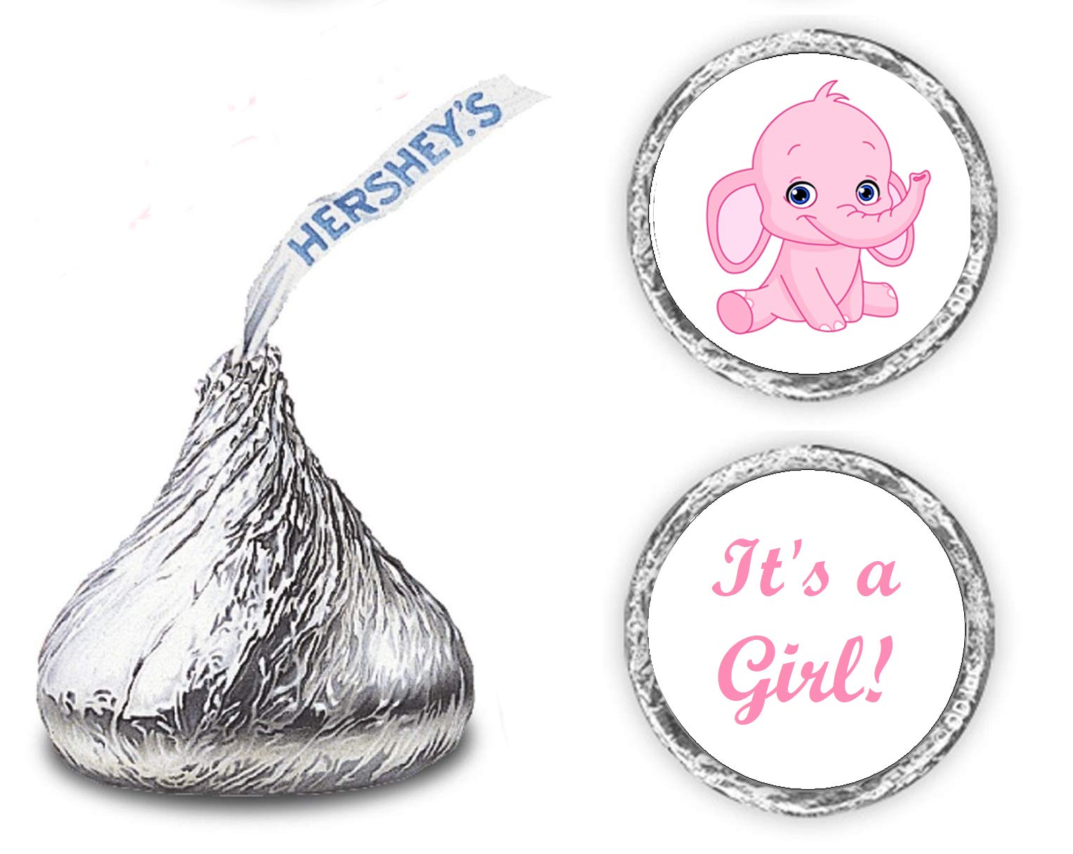 324 Pink Elephant Its a Girl Baby Shower Favors Stickers for Baby Shower Or Baby Sprinkle Party, Baby Shower Kisses Stickers, Baby Shower Pink Favors, Baby Shower Labels Decorations. Made in USA