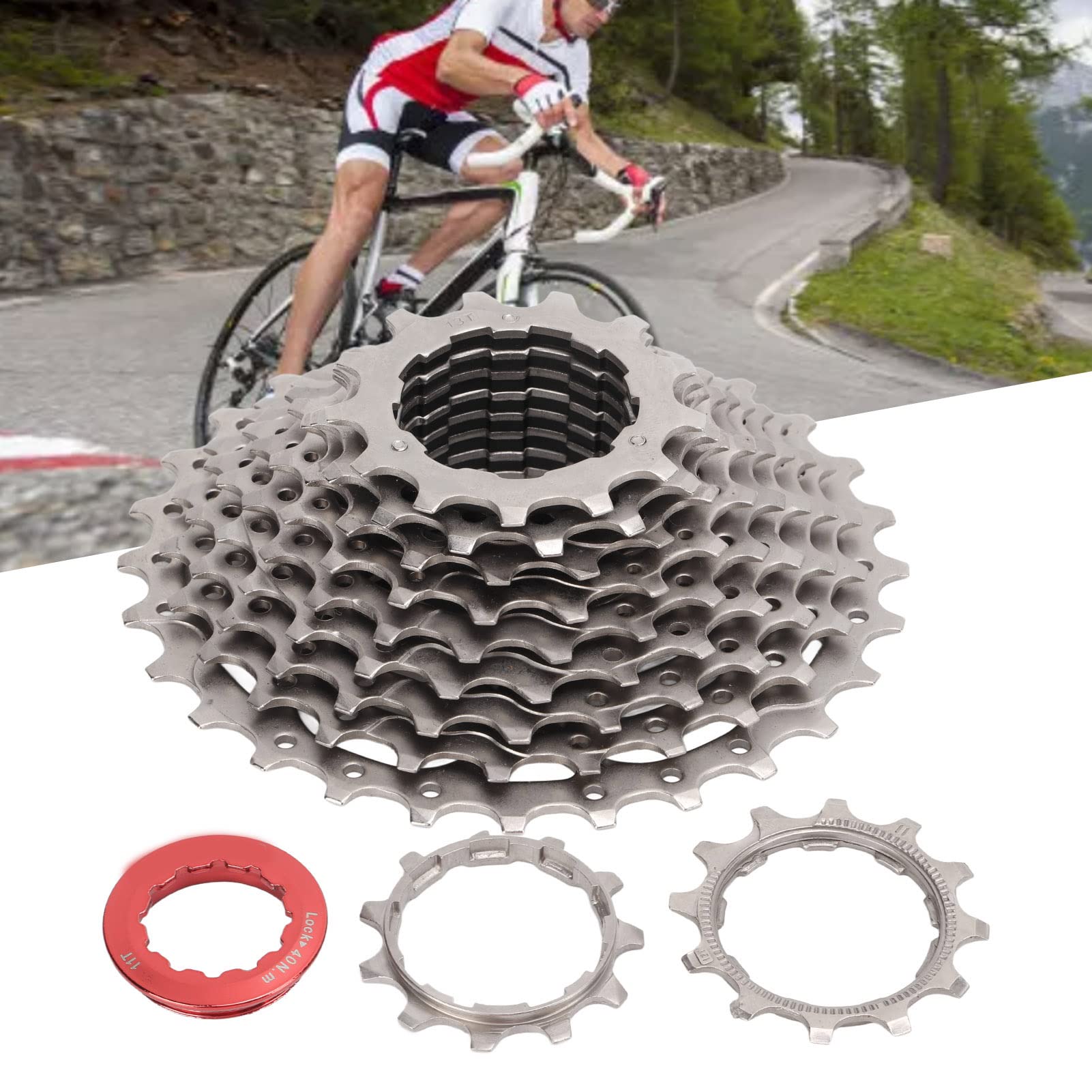 11 Speed Bike Cassette, Multi Layer Electroplating 11 Speed 11β28T Bike Cassette Steel Smoother Shifting for Road Bike