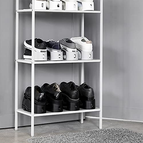 carrotez Shoe Slots Organizer 3 Pack - [Litem] Space Saving Shoe Organizer Rack for Closet - Easy Shoe Stacker, 9.84'' x 3.89'' x 4.26'' (Black, 3 Pack)
