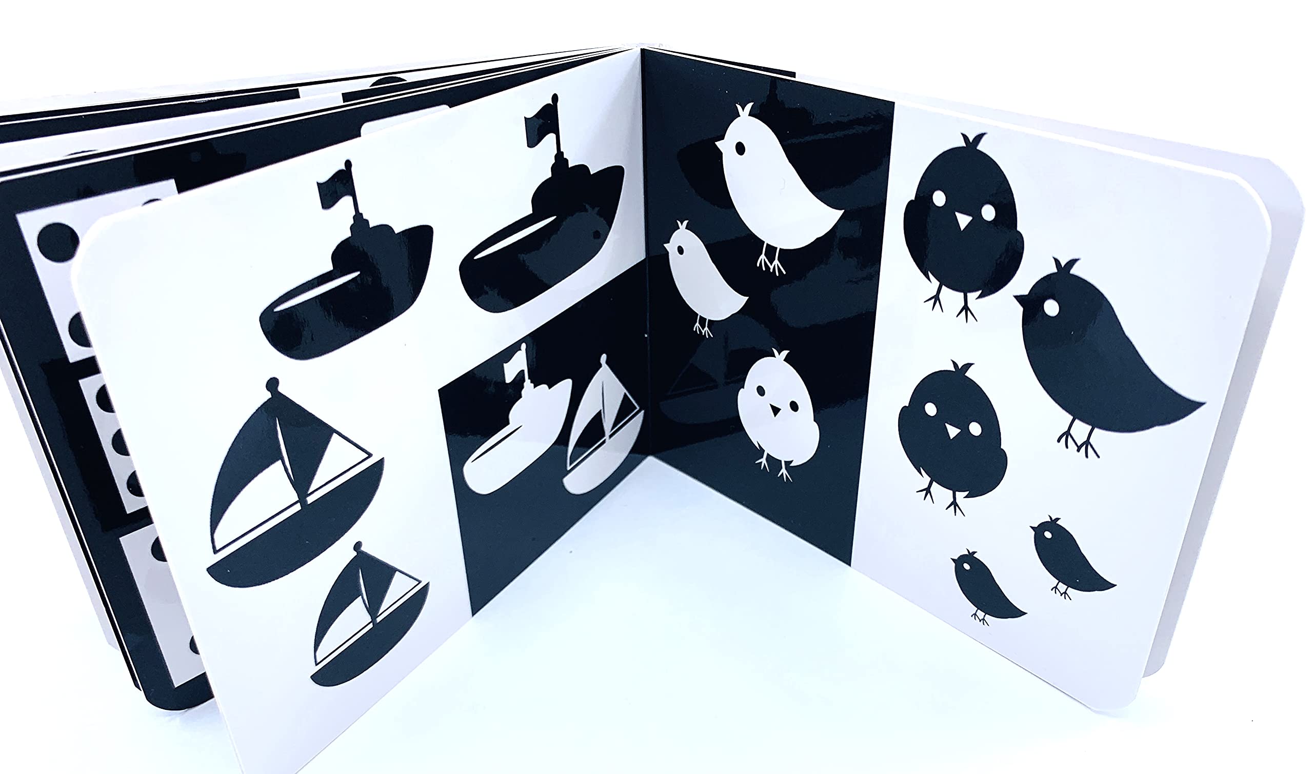 Bobu Baby High Contrast Shapes & Visual Stimulation for Infants | Black & White, Vibrant & Stimulating for Your Child | Extra Thick Non Rip Pages