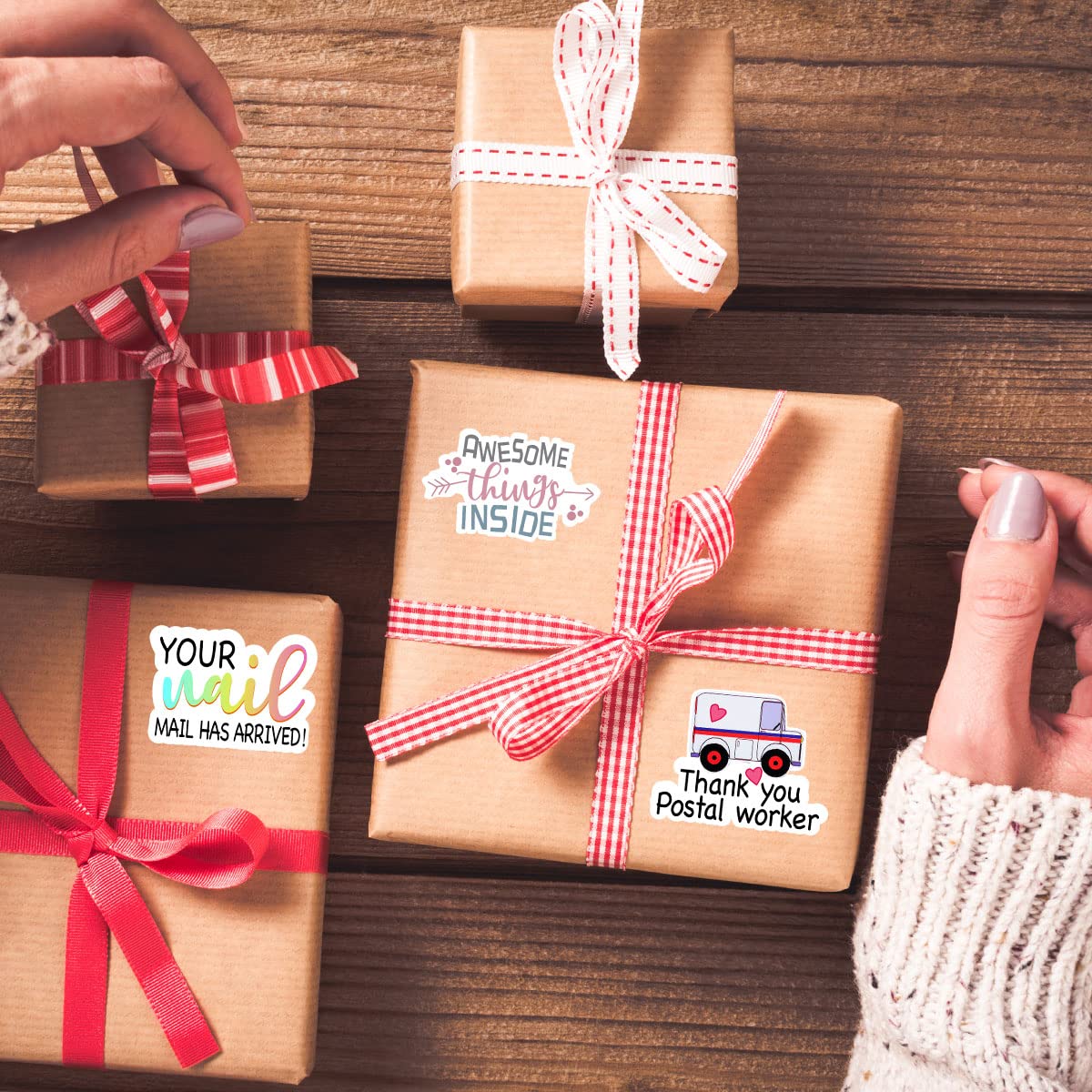 Wailozco Awesome Things Inside Stickers,Thank You Stickers,Handmade Stickers,Small Shop Stickers,Envelopes Stickers for Small Business, Online Retailers,Handmade Goods,500 Labels Per Roll