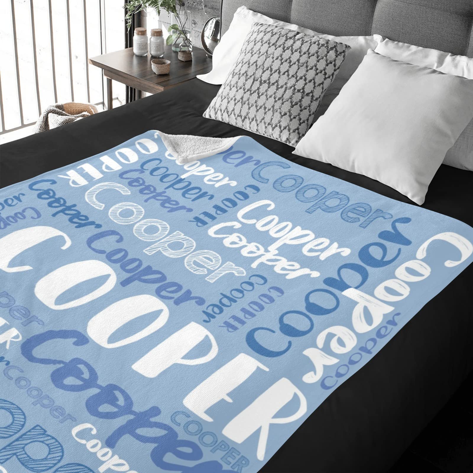 AWSWDS Personalized Name Blanket for Adult Kids Name Blanket Custom Name Blanket 3 Sizes for Valentine's Day