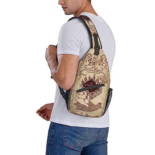 1itt1eHub Beige Sling Bag Sling Backpack Crossbody Chest Bag Daypack for Hiking Travel Women and Men