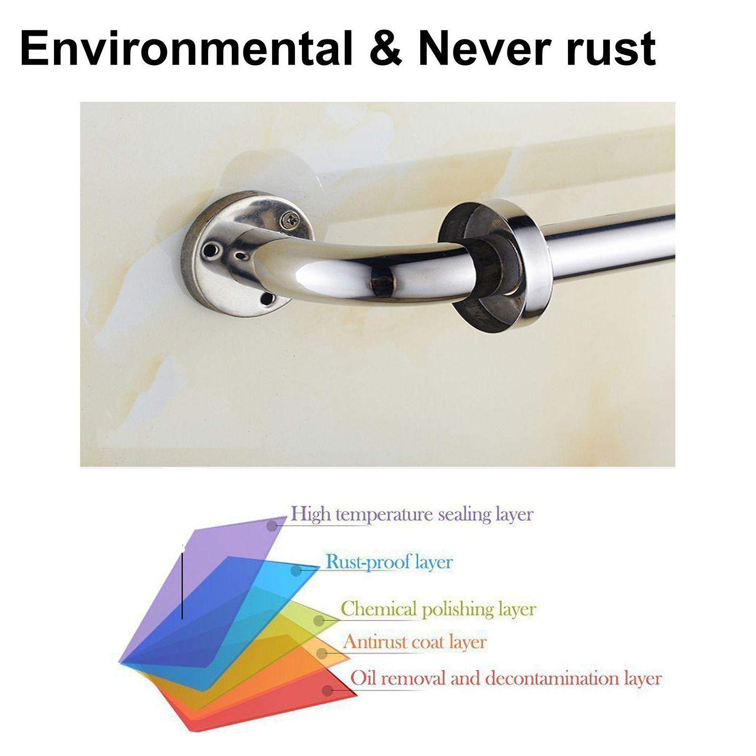 2 Pack 40 Inch Shower Grab Bar, ZUEXT SUS304 Stainless Steel Chrome Bathroom Grab Bar Handle, Shower Balance Bar, Safety Hand Rail Support, Handicap Elderly Senior Assist Bath Handle(1.25" Diameter)