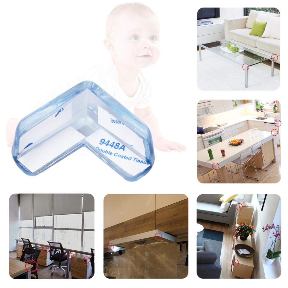 5Pcs L-Shaped Corner Guards Baby Safety Sharp Table Furniture Corner Protectors with Extra Adhesive Tape for Backup Use