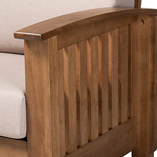 Baxton Studio Sofas, Taupe/Walnut Brown