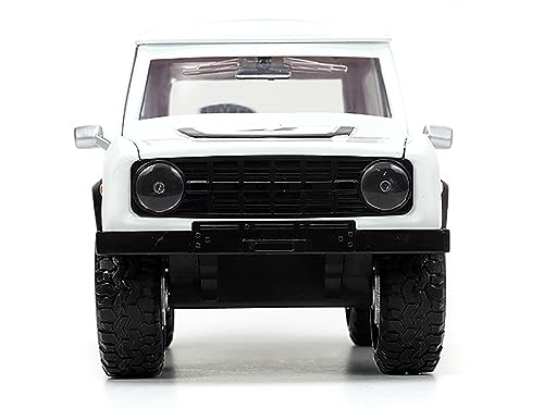1973 Bronco #008 White with Red and Black Stripes and Red Interior with Extra Wheels Just Trucks Series 1/24 Diecast Model Car by Jada 34181