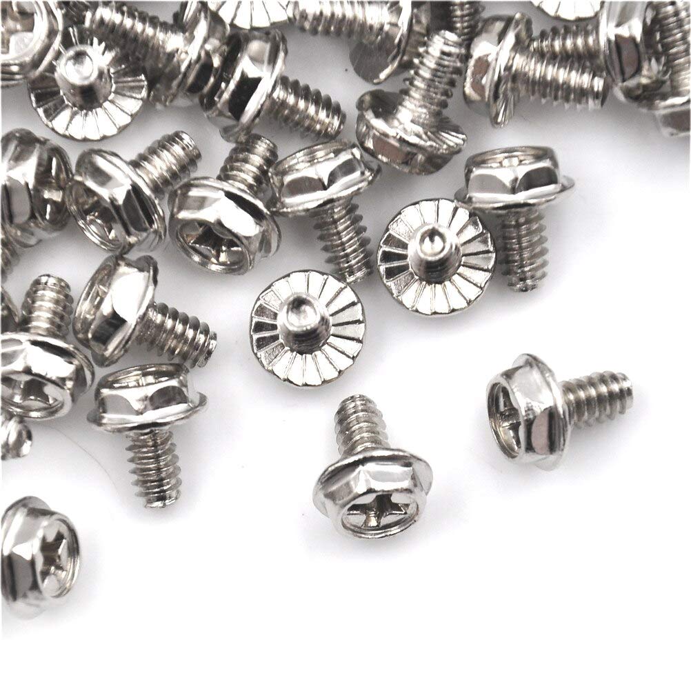 Screw 100pcs Case Hard Drive Motherboard Mounting Screws for Motherboard PC Case CD-ROM Hard Disk Toothed Hex 6/32 Computer