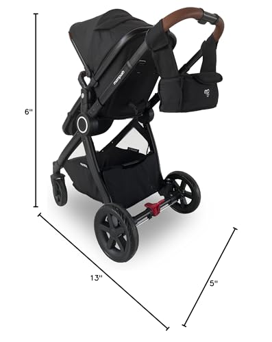 mompush Stroller Organizer with Shoulder Strap, Large Storage Space and Cup Holder, Stroller Accessories Fits for Popular Strollers