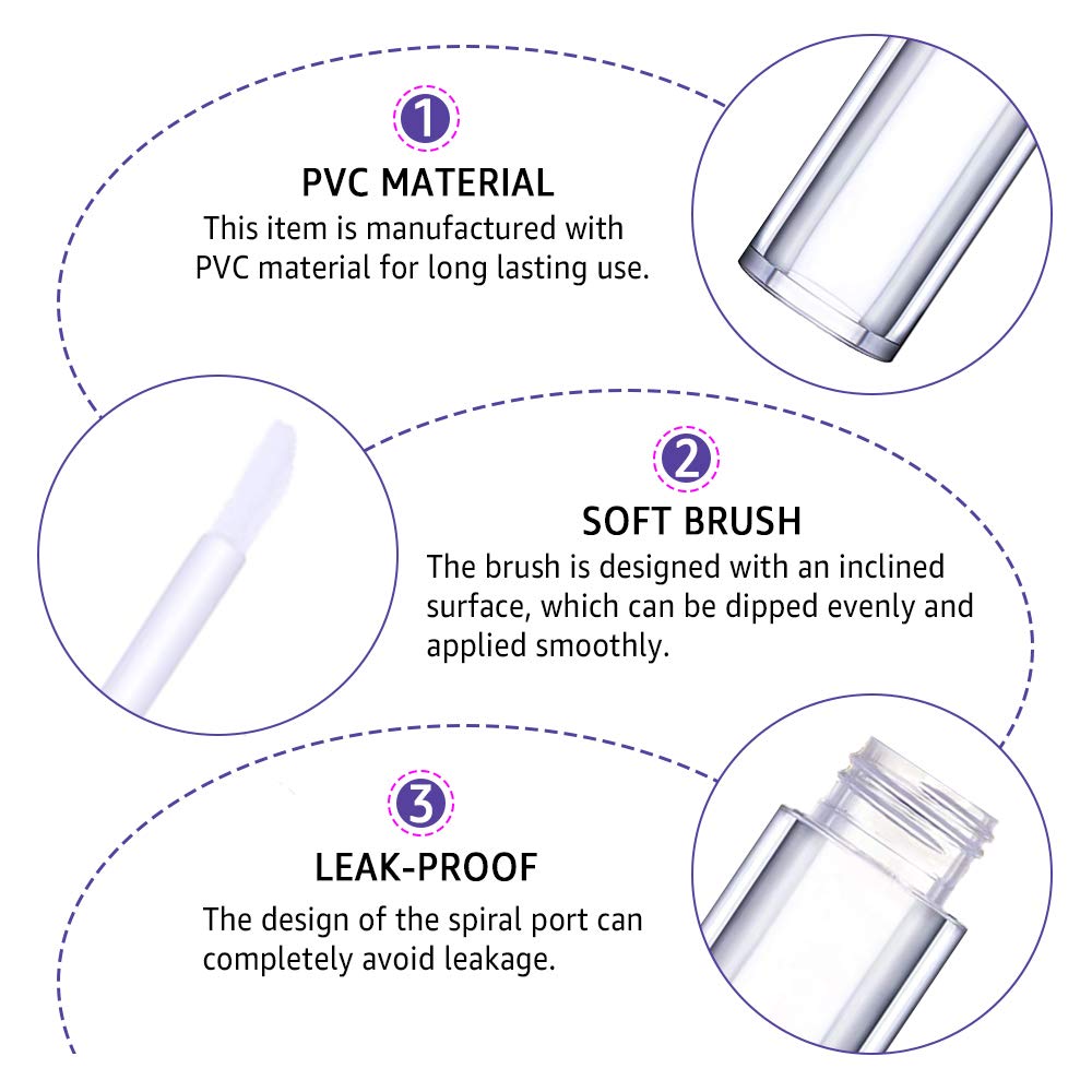 AMORIX 20 Pack Diamond Lip Gloss Tubes with Wand 5ml Empty Rhinestone Cute Lipgloss Bottles/Containers Crystal Lip Gloss Supplies Kit + 2pcs Syringes + Labels for DIY Lip Gloss Base