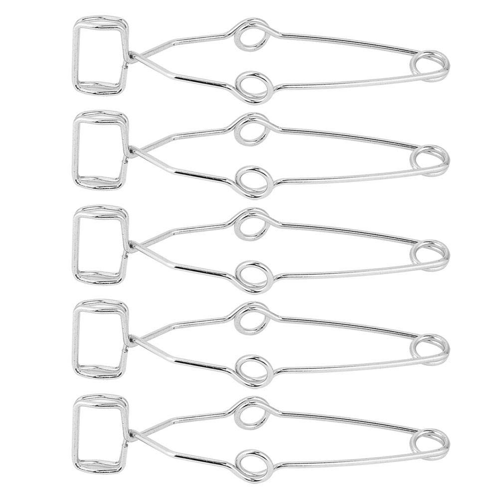5pcs Spring Steel Test Tube Clip Clamp Labs with Finger Grips Laboratory Experiment Testing Holder Tool,14.5cm / 5.7inch