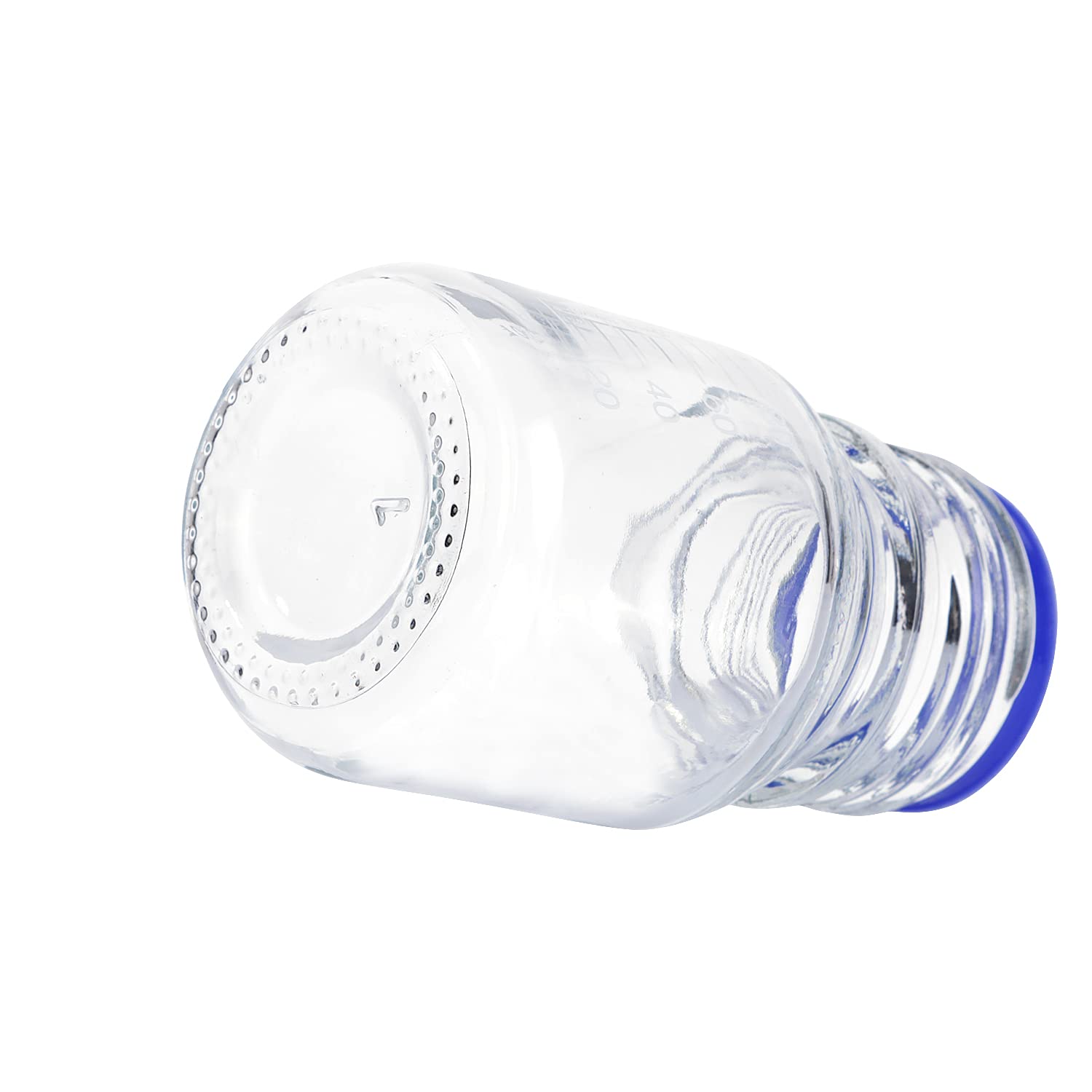 Moonetto 20 Pieces 100ml Round Graduated Lab Media Storage Glass Bottle with GL45 Polypropylene Orange Cap