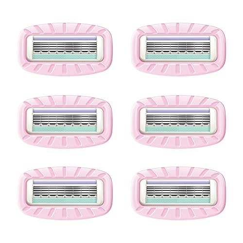 Amazon Basics Women's 4 Blade FITS Razor Refills for Women, FITS Amazon Basics FITS Handles and Venus Handles, Moisturizing Surround, 6 Refill Cartridges, 1 Pack of 6