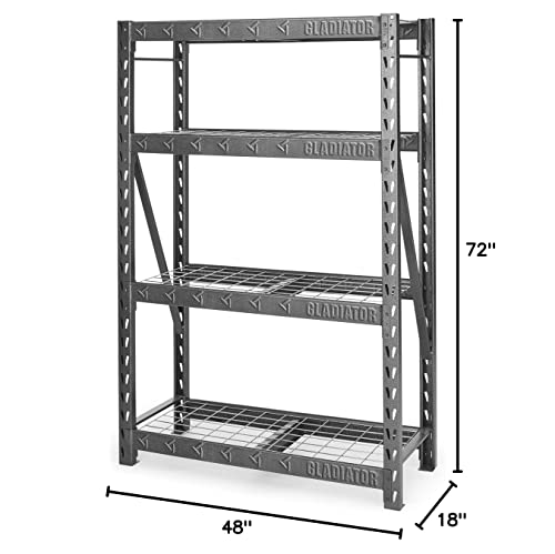 48" Wide Heavy Duty Rack with Four 18" Deep Shelves