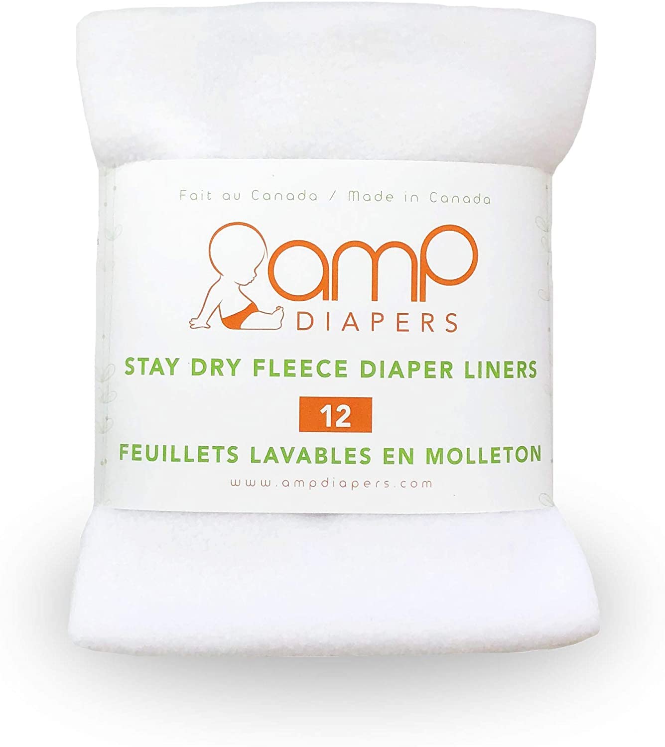 AMP Diapers Stay Dry Fleece Diaper Liners 1 Count (Pack of 1)