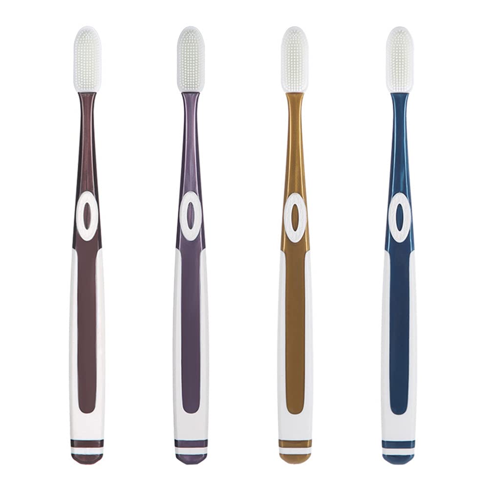 Healifty 4pcs Toothbrush Holders Silicone toothbrushes bristles Toothbrush Soft Toothbrush for Teeth Manual Toothbrush for Adults Electric Toothbrush Teenagers Electric Toothbrush