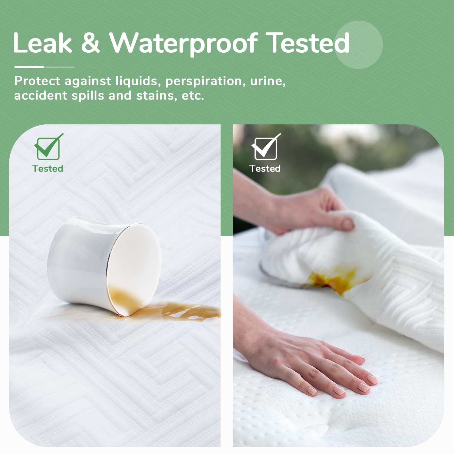 Novilla Waterproof Crib Mattress Protector, Skin-Friendly Crib Mattress Cover Ultra Soft Washable Mattress Pad Cover for Crib Bed, Fits Up to 9" Depth