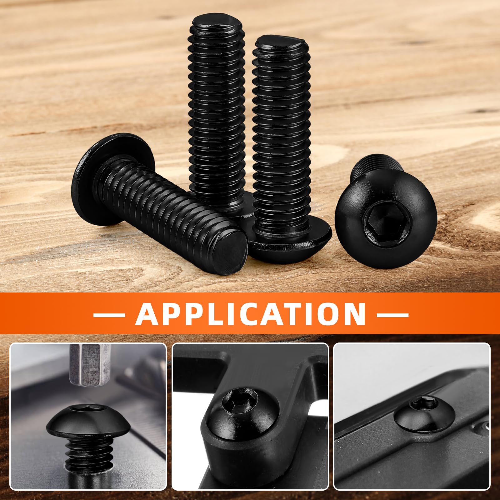 5/16-18 x 1" Button Head Socket Cap Screws, Alloy Steel Grade 10.9, Allen Hex Drive, 12 PCS