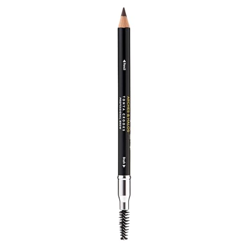 Arches & Halos Precision Brow Shaping Pencil - Double Sided Eyebrow Filler and Spoolie Brush - Creamy Texture for Shaping and Defining With Ease - Vegan, Cruelty Free - Neutral Brown - 0.070 oz