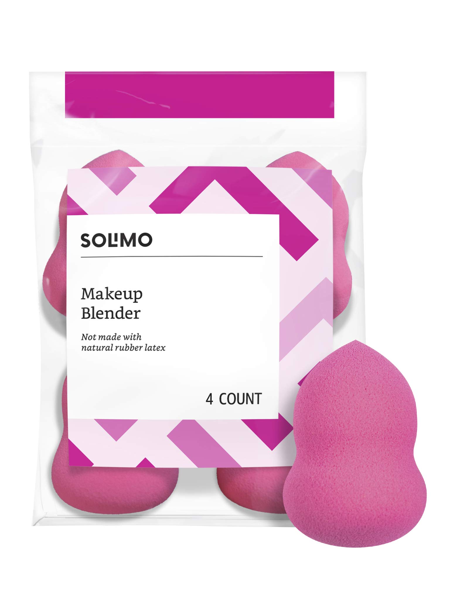 Amazon Brand - Solimo Large Blending Sponge 4-pack, PINK