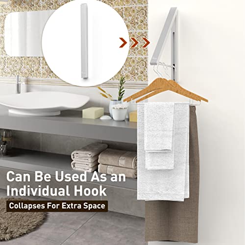 Anjuer Wall Mounted Drying Rack Clothes Hanger Folding Wall Coat Racks Aluminum Home Storage Organiser Space Savers