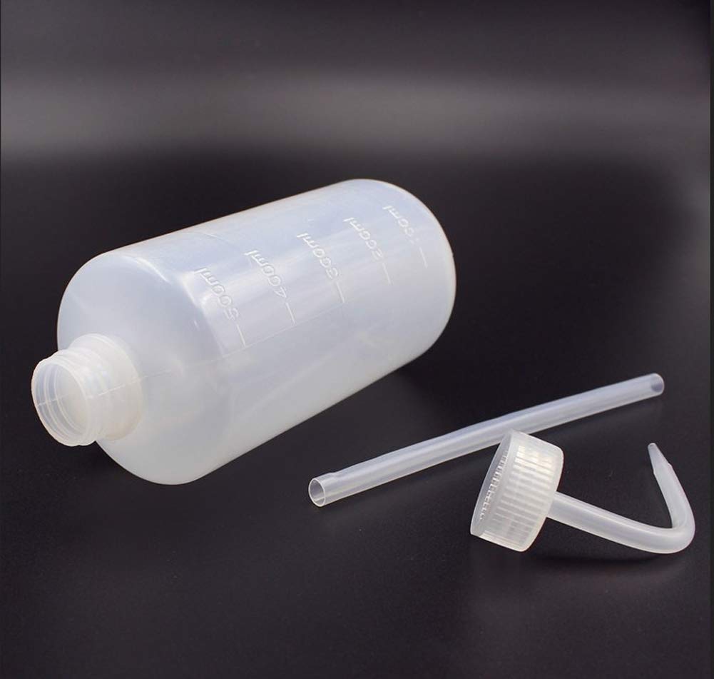2Pcs 150ml Plastic Safety Wash Bottle Translucent Plastic Squeeze Measuring Bottle Narrow Mouth Empty Bent Tip Storage Containers For Gardening Lab Tattoo (150ml/5oz)