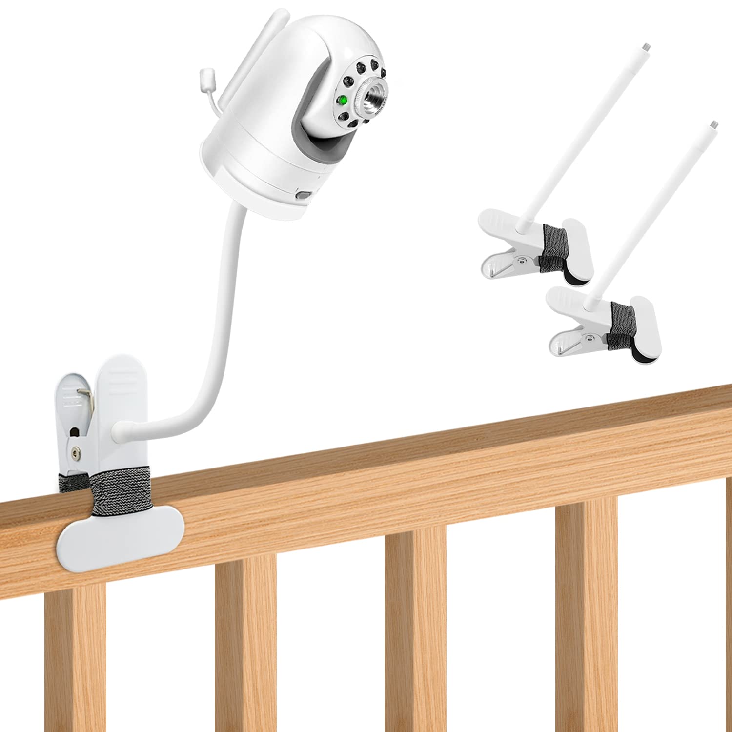 2 Pack Baby Monitor Mount flexible clamp mount Compatible with Infant Optics DXR-8 and DXR-8 Pro Video Baby Monitor Baby Monitors Holder for Crib Nursery Baby Camera Stand Without Tools or Wall Damage