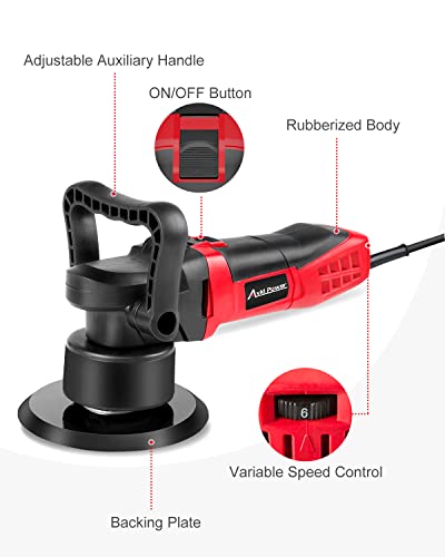AVID POWER Buffer Polisher, 6-inch Dual Action/DA Polisher for Car Detailing, Random Orbital Car Buffer Polisher Waxer Kit with Variable Speed & 3 Polishing Pads