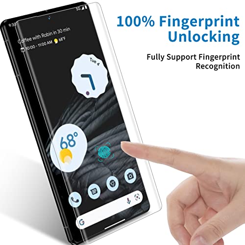 3 Pack Ultra Glass Screen Protector for Google Pixel 7 Pro 3D Curved Tempered Glass Shield Support Fingerprint Unlocking, Scratch & Impact Protection, Full HD Clear & Smooth Touch for Pixel 7 Pro 5G (transparent)