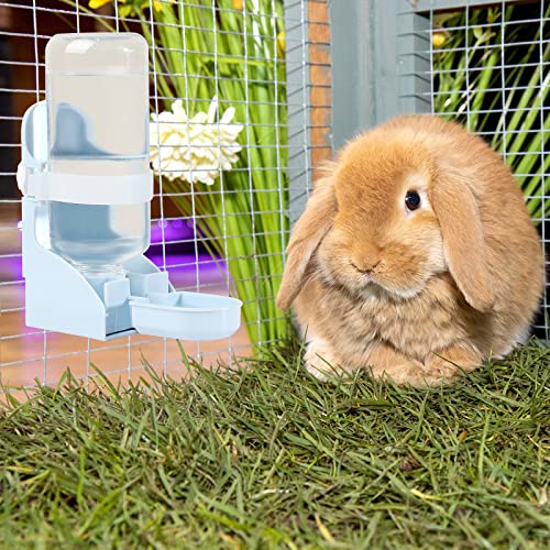 2 Pcs Water Bottle Blue No Drip Water Feeder 17oz Water Dispenser Hanging Water Fountain Automatic Dispenser Pet Cage Water Feeder for Bunny Ferret Hamster Guinea Pig Small Animal