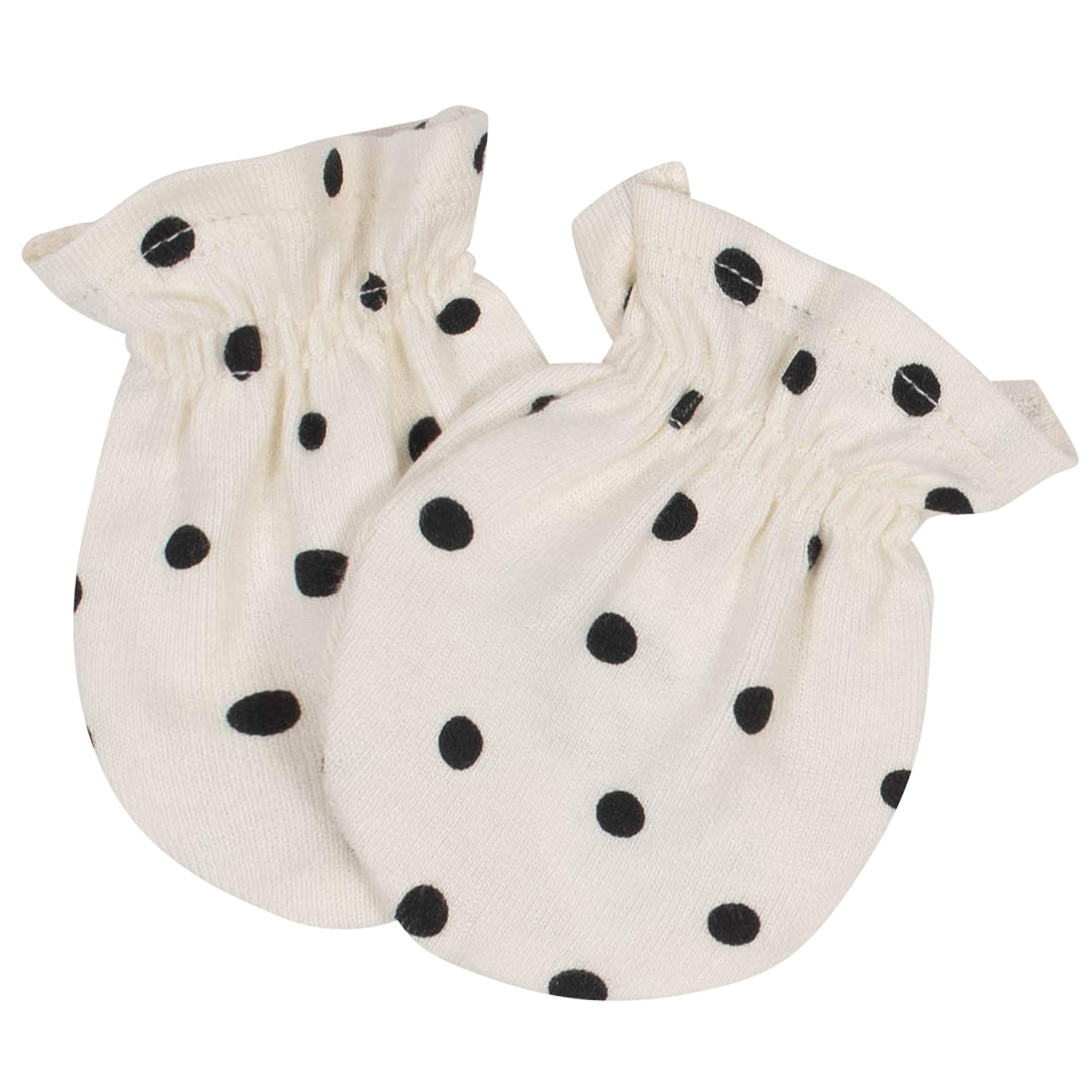 Grow by Gerber Baby Girls 4-Pack Mittens, IVORY,YELLOW,BLUE,PEACH PINK, 0-3 Months
