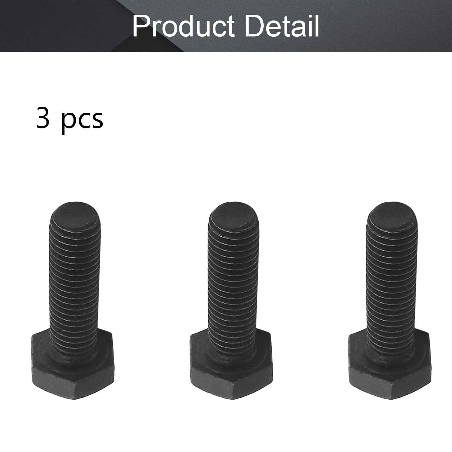 MroMax M10 Left Hand Hex Bolt M10-1.5 x 35mm Hex Head Screw Bolts Carbon Steel Grade 12.19 Fully Threaded Metric Hex Bolts Black 3Pcs