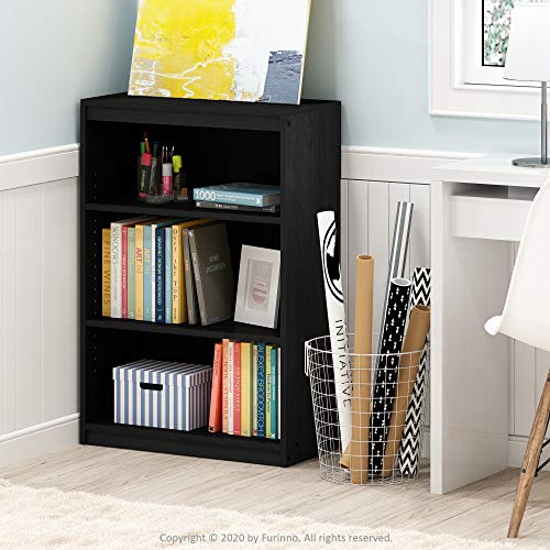 Furinno Gruen 3-Tier Bookcases, Blackwood