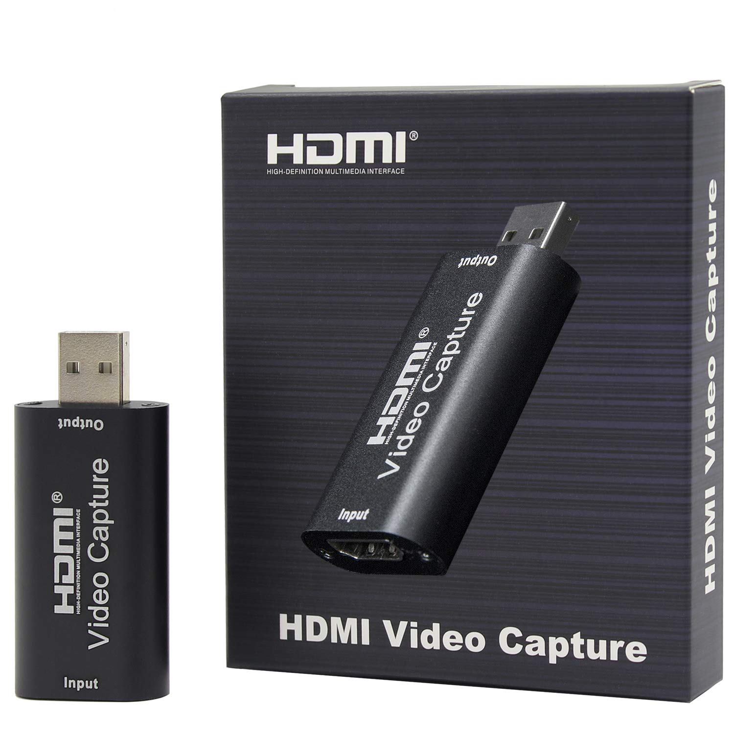 BlueAVS HDMI to USB Video Capture Card 1080P for Live Video Streaming Record via DSLR Camcorder Action Cam (Black)
