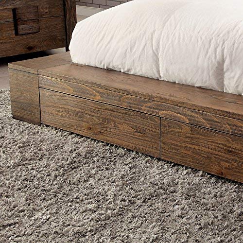 24/7 Shop at Home Janeiro II Rustic 2-Drawer California King Bed, Natural Tone