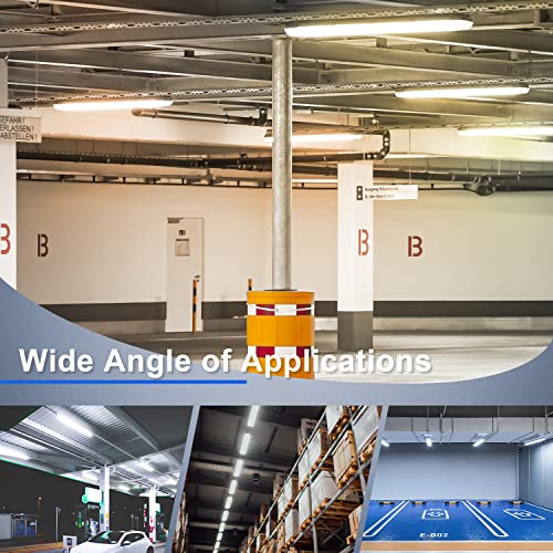4FT LED Vapor Tight Lights, 40W/50W/60W Selectable 5200LM Vapor Proof Light 3000K/4000K/5000K Tunable, Indoor Waterproof Workshop Light, IP66 DLC ETL Approved for Cold Room, Car Wash (6Pack)