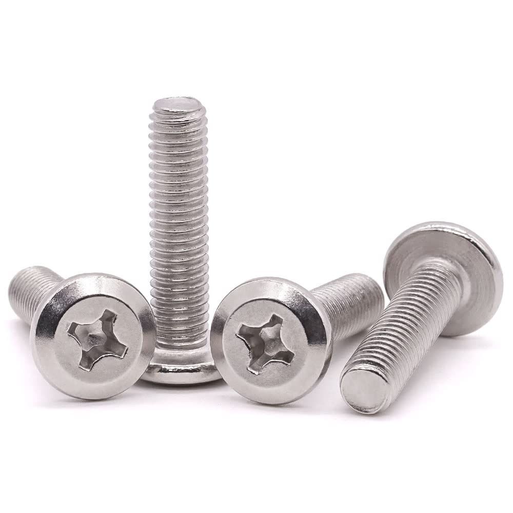 M5 x 8mm (50 PCS) Round Phillips Drive Head Binding Screws, Machine Screws, 304 Stainless Steel 18-8, Full Thread, Furniture Screws Connector Bolts